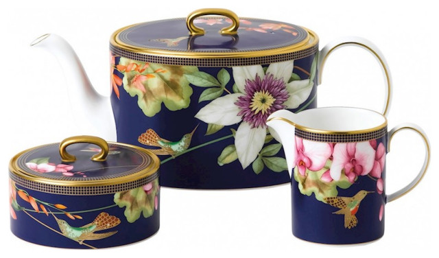 Wedgwood Hummingbird 3-Piece Tea Set (Teapot, Sugar & Creamer ...