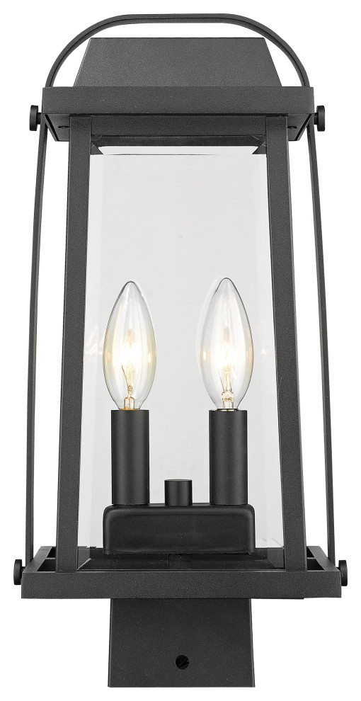 Millworks 2-Light Outdoor Post Mount Fixture Light In Black, 7.750 ...