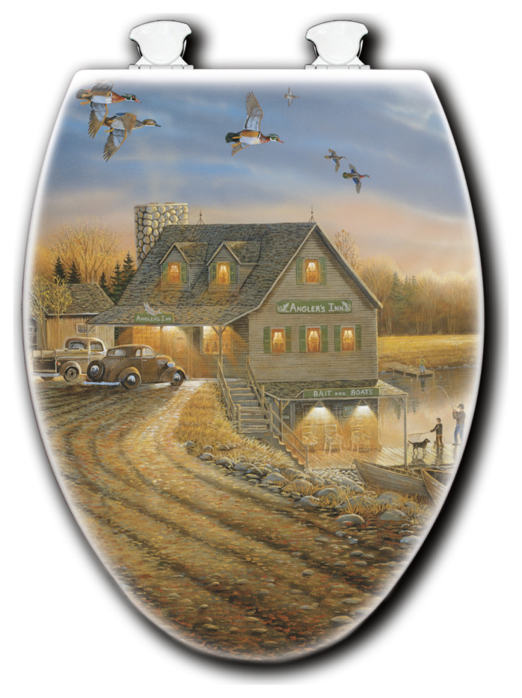 White Toilet Seat, Angler's Inn - Rustic - Toilet Seats - by House ...