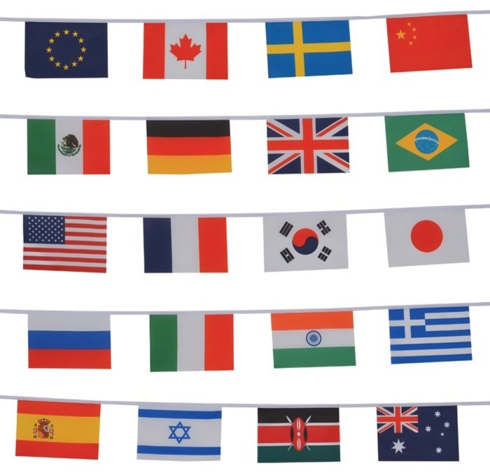 String of International Flags, Length of 20 - Traditional - Flags And ...