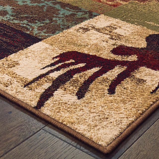 Oriental Weavers Woodlands 9649A Brown Rust Area Rug, Rectangle 7'10" x ...