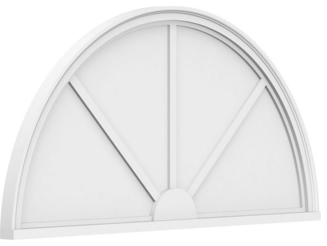 Half Round 3 Spoke Architectural Grade PVC Pediment, 44"W x 22"H x 2"P ...