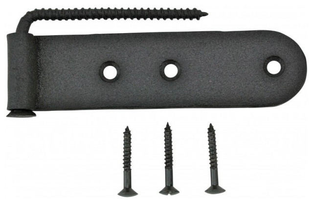 Black Shutter Gate Strap Hinge 4" L Galvanized Steel Wrought Iron Pack ...