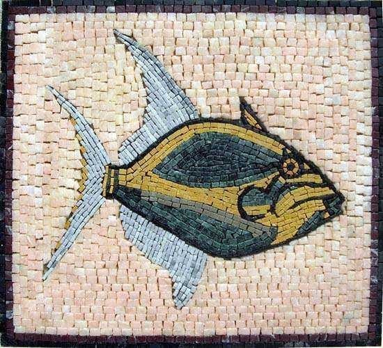Fish Mosaic Mural, 18" x 15" - Beach Style - Tile Murals - by Mozaico ...