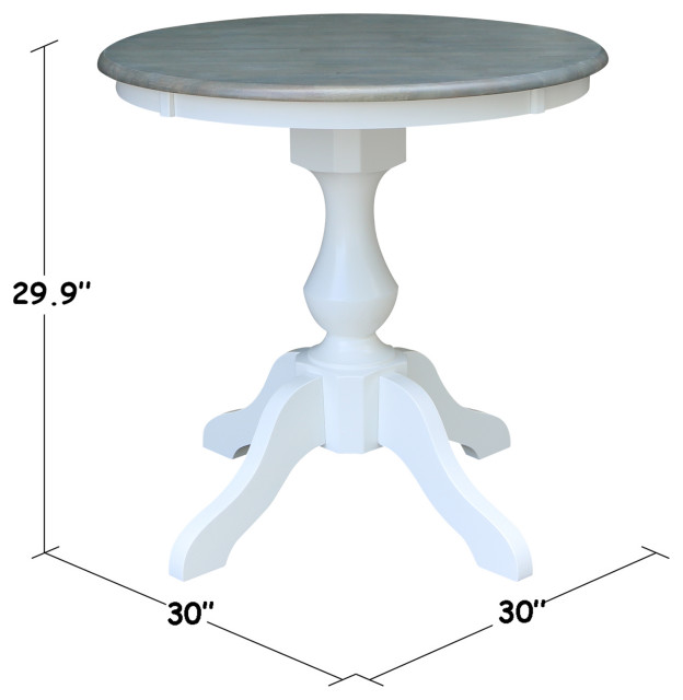 Round Top Pedestal Table, 30 Inch Round - French Country - Dining ...