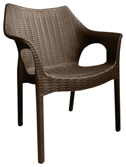 Strata Furniture Carina Weatherproof Chairs in Brown (Set of 2 ...