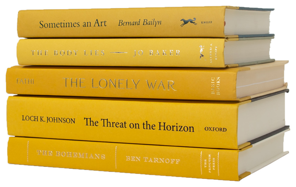 Modern Saffron Book Stack, 5-Piece Set - Traditional - Books - by Booth ...