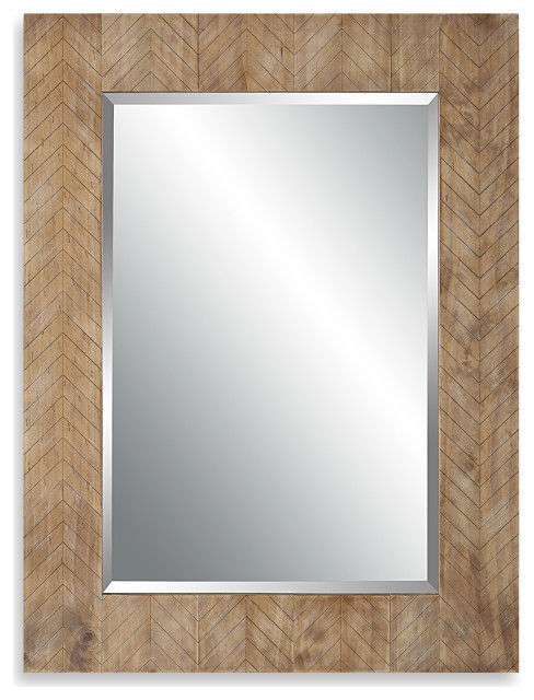 39" Coastal Brown Rectangle Mirror - Farmhouse - Wall Mirrors - by ...