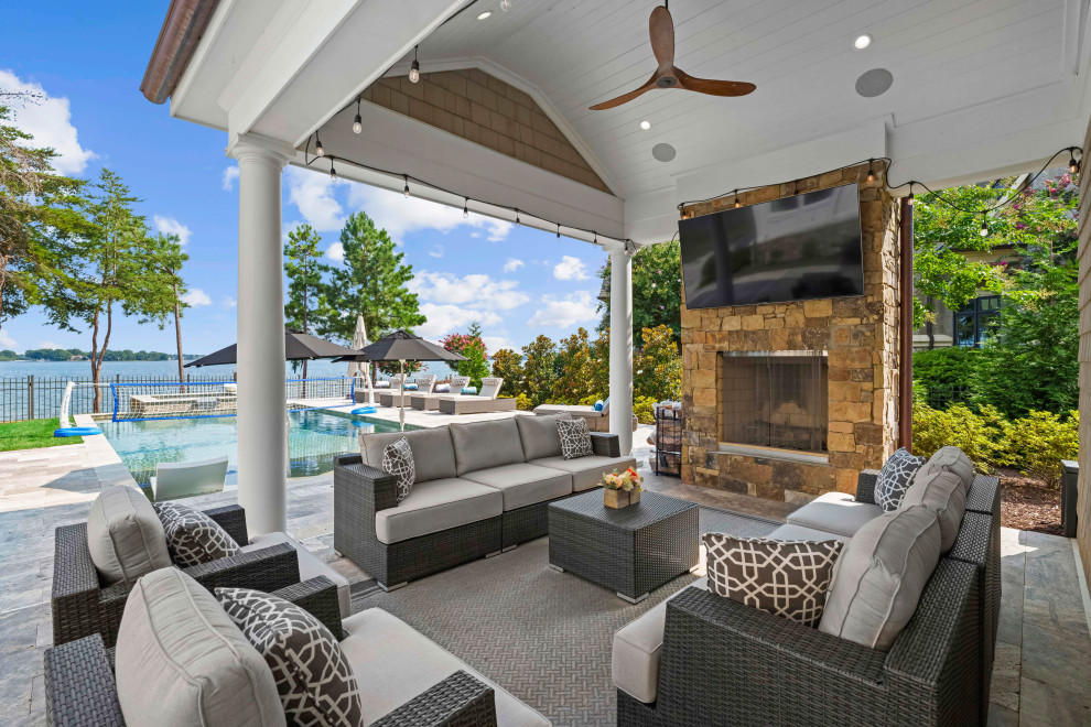 Mooresville Cape Code Traditional Home - Coastal - Patio - Charlotte ...