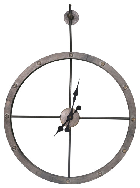 Sagebrook Home Numberless Hanging Metal Clock - Industrial - Wall ...