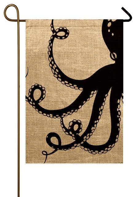 Octopus Burlap Garden Flag - Beach Style - Flags And Flagpoles - by ...