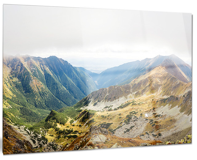 "Mountains from Ostry Peak Tatras" Metal Wall Art, 28"x12" - Rustic ...