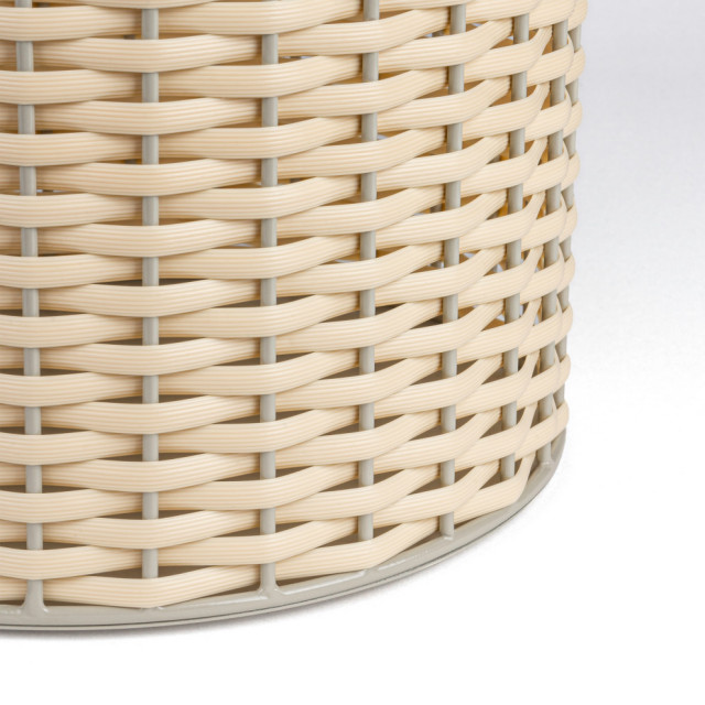 Harper Modern 4.13-Gallon 2-Tone Faux Wicker Cylinder Waste Basket ...