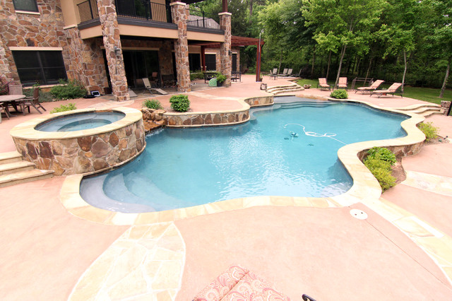 Lagoon Style Pools - Tropical - Pool - Dallas - by Preferred Pools Inc ...