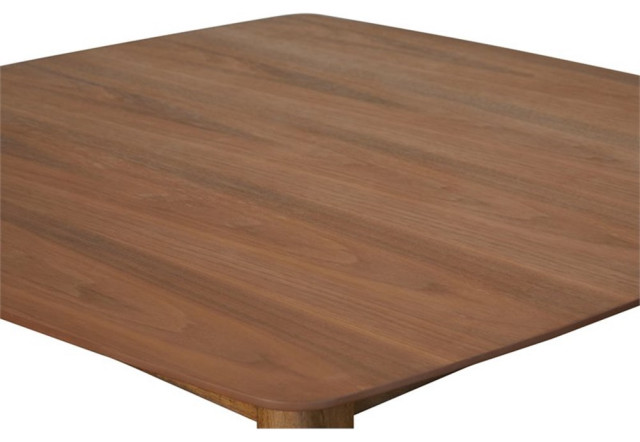 Square Mid-Century Modern Wood Dining Table in Walnut - Midcentury ...
