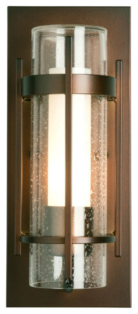 Hubbardton Forge 305896 Banded Seeded Glass Small Outdoor Sconce ...