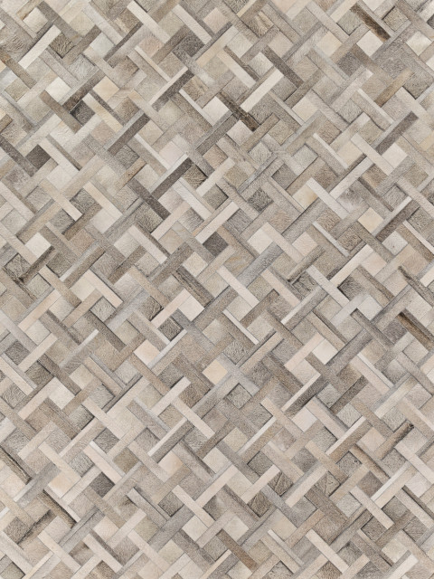 Natural Hide Cowhide Silver/Ivory Area Rug, 9'6"x13'6" - Contemporary ...