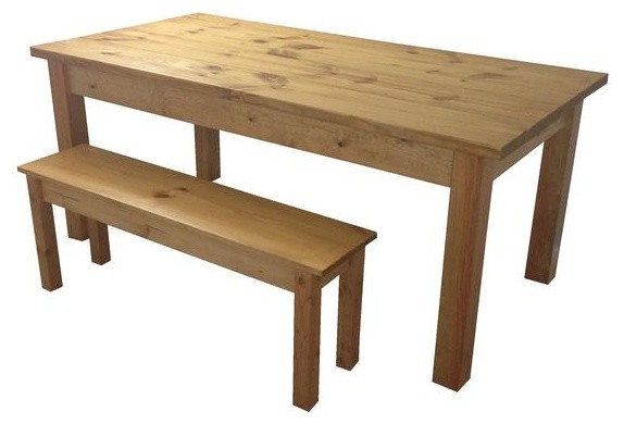 Ranch Farmhouse Harvest Table, 60" - Farmhouse - Dining Tables - by ...
