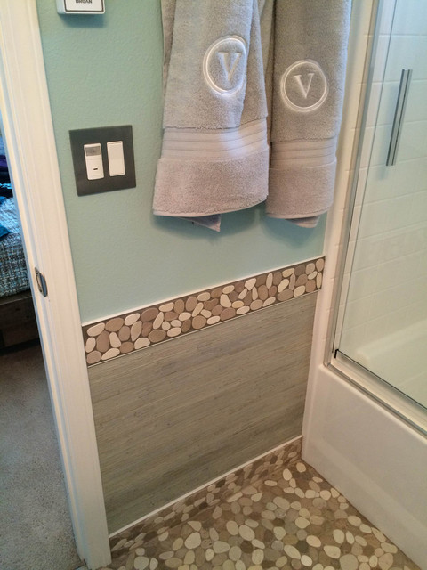 Java Tan & white pebble border, 4"x12", mesh-backed stone for indoor ...
