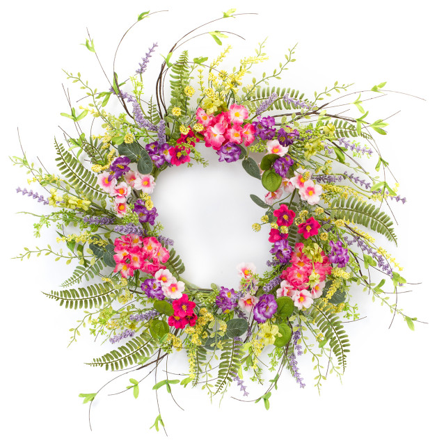 Mixed Floral Wreath - Traditional - Wreaths And Garlands - by Melrose ...