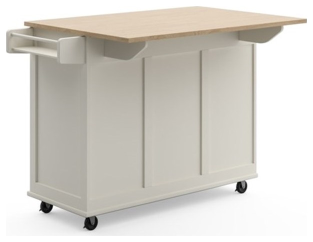Pemberly Row Mobile Kitchen Island Cart w/ Wood Drop Leaf Breakfast Bar ...