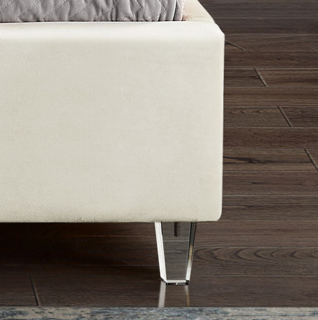 Candace Velvet Bed, Full - Contemporary - Platform Beds - by Meridian ...