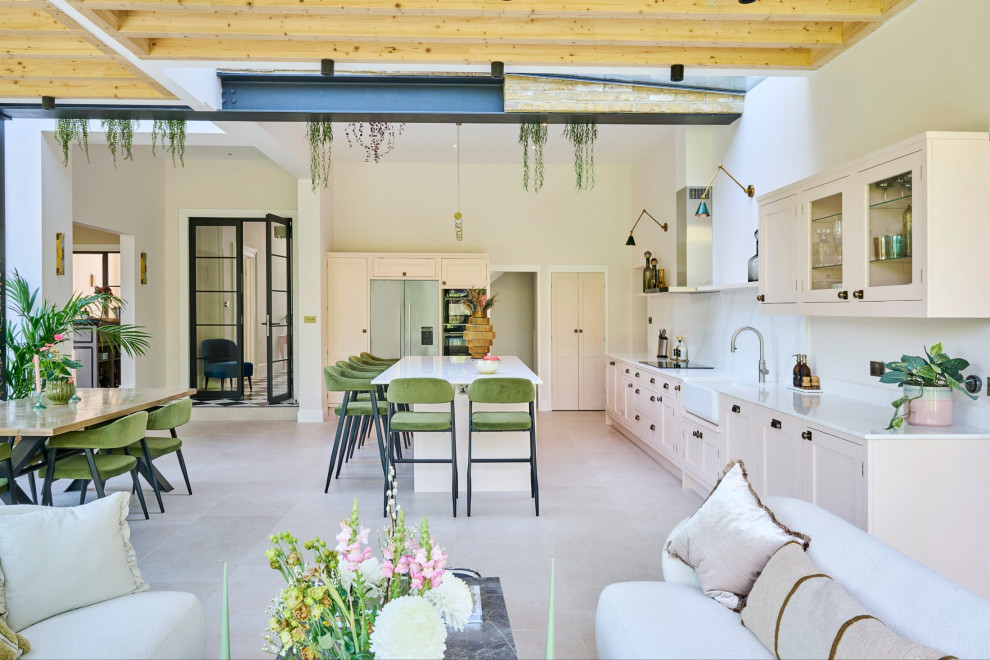 Light Pink Shaker Kitchen in Dulwich - Modern - Kitchen - London - by ...