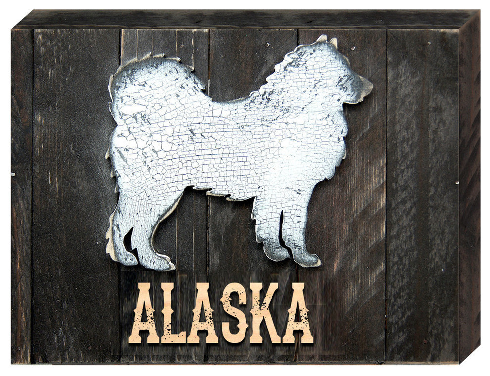 Alaska Husky Dog Block - Contemporary - Outdoor Wall Art - by G ...