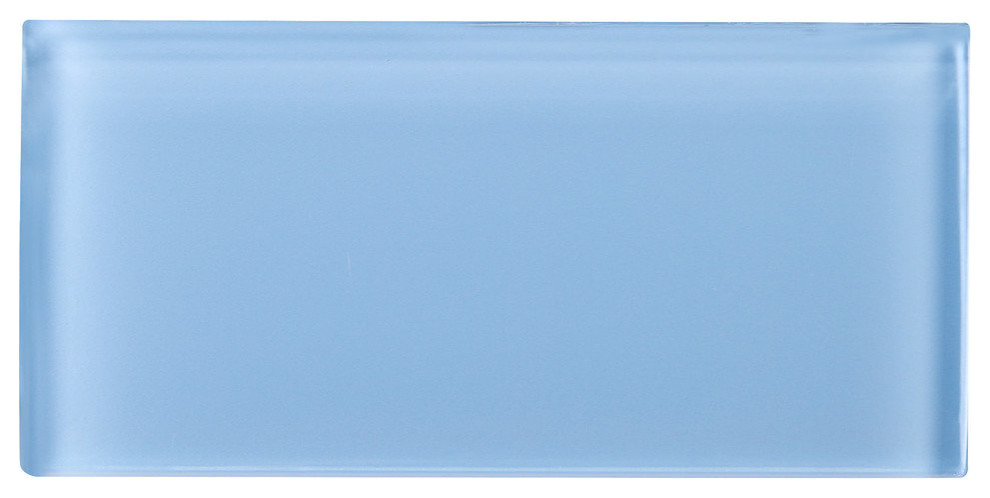 Baker Glass Subway Tile, Baby Blue, Sample - Contemporary - Wall And ...