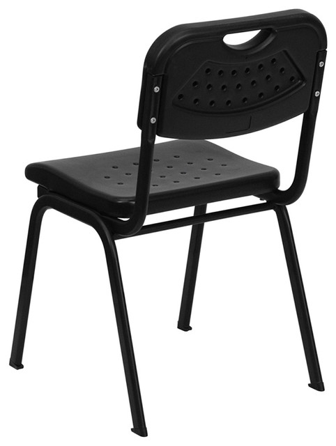 Hercules Series 880 lb. Capacity Black Plastic Stack Chair With Black ...