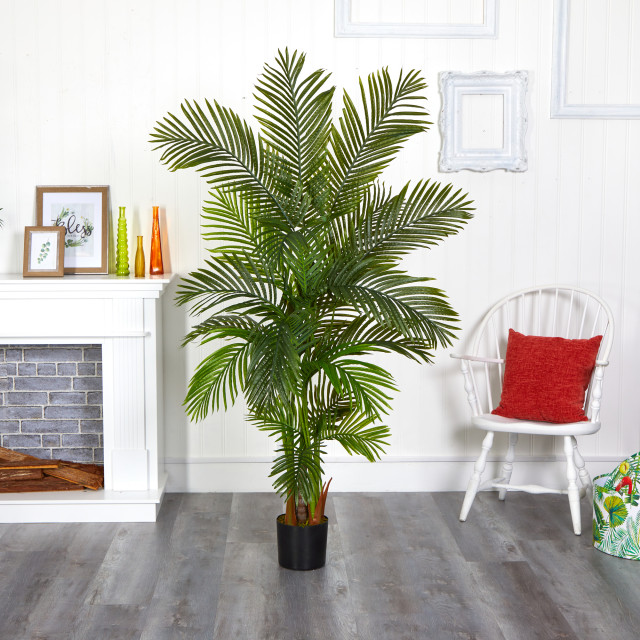 Nearly Natural 6' Areca Palm Artificial Tree - Modern - Artificial ...