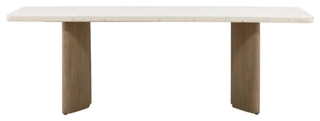 Modern White Terrazzo Outdoor Dining Table - Transitional - Dining ...