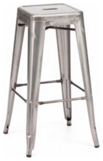 Trilla Modern Steel Bar Stool, Set of 2 - Industrial - Bar Stools And ...