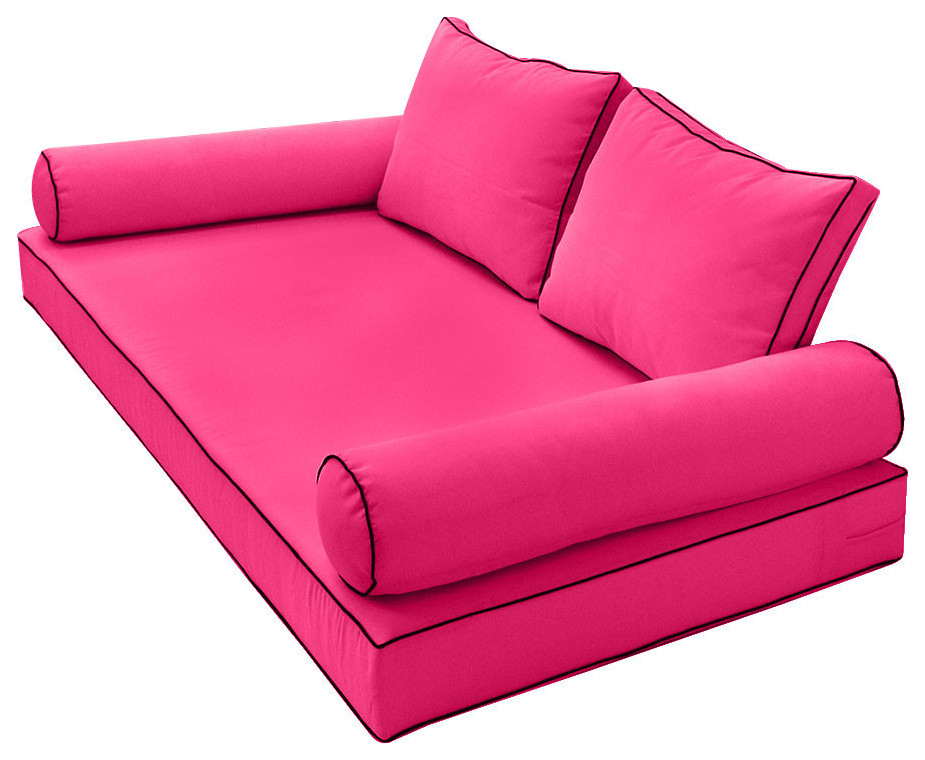 S1 Twin Size Contrast Pipe Outdoor Daybed Mattress Cushion Complete Set ...