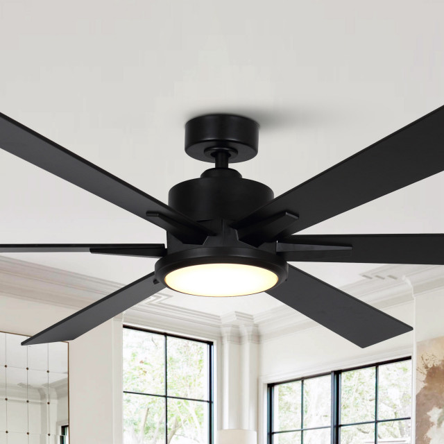 65 in. Indoor Integrate LED Ceiling Fan with Remote Control, Reversible ...
