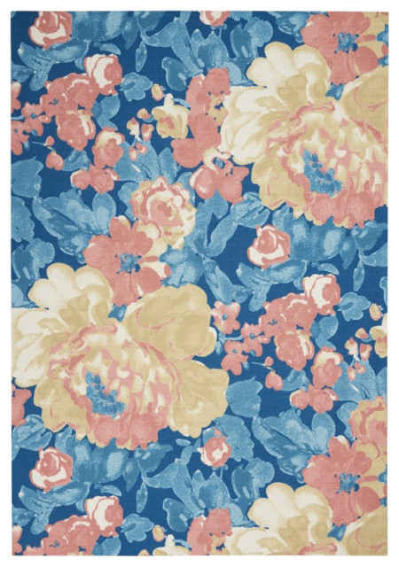 Waverly Wav01/Sun & Shade Blue Area Rug, 2'3"x3'9" - Contemporary ...