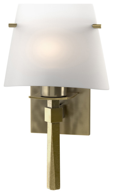Beacon Hall Half Cone Glass Sconce, Modern Brass, Opal Glass ...