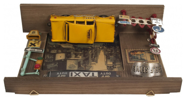 HomeRoots Shadow Box With 3 Metal Keychain Hooks - Industrial - Wall ...