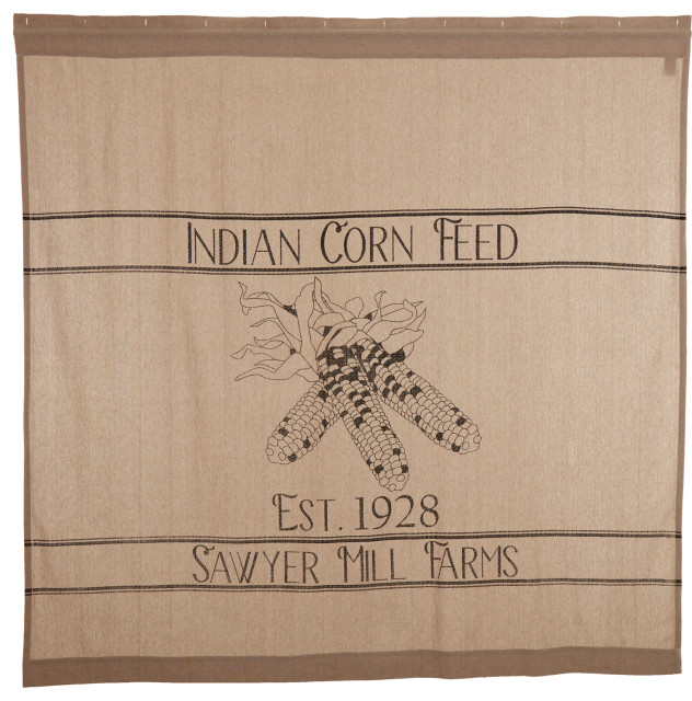 Sawyer Mill Charcoal Corn Feed Shower Curtain, 72x72 - Farmhouse ...