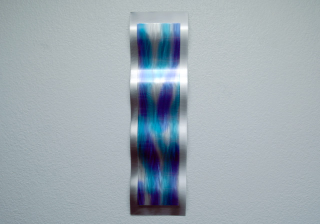 Metal Wall Art Wavy Sculpture Modern Abstract Decor, Sea Mist by Miles ...