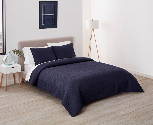 Herringbone Stripe Quilt Set, Twin - Contemporary - Quilts And Quilt ...