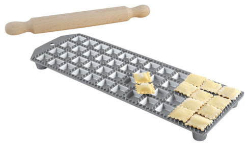 Eppicotispai 48 Holes Aluminum Square Ravioli Maker With Rolling Pin ...