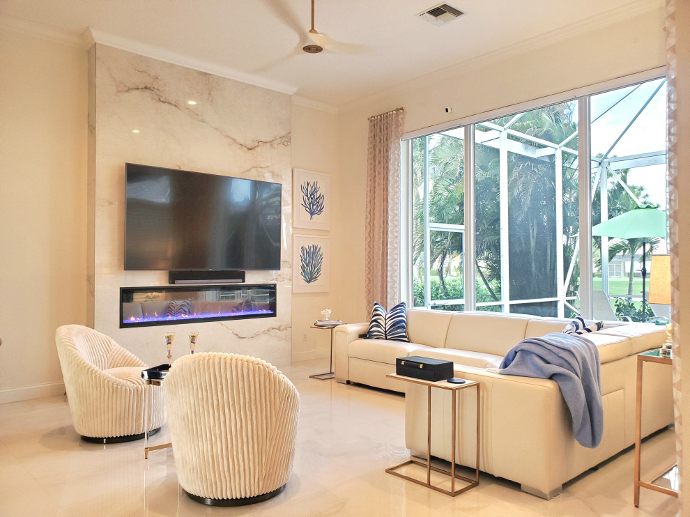 Modern Coastal Living Room - Beach Style - Living Room - Miami - by ...