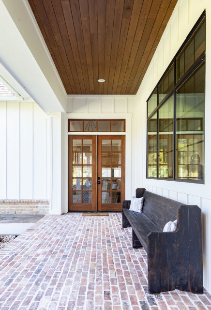 Reclaimed Brick with Board and Batten Modern Farmhouse on Acreage ...