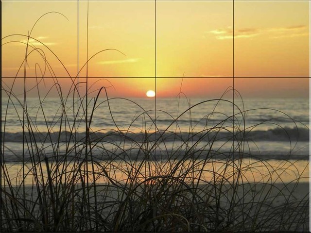 Tile Mural, Sunset Seagrass by Sean Allen, 17" x 12.75" (12 Tiles ...