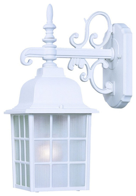 White Window Pane Lantern Wall Light - Traditional - Outdoor Wall ...