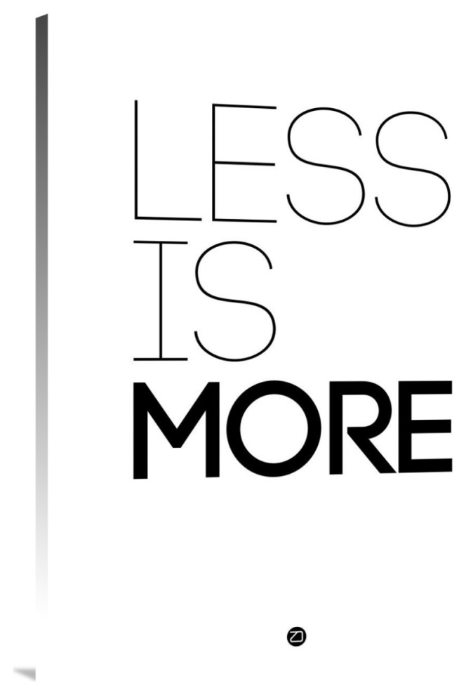 "Less Is More Poster White" Fine Art Print, 36" x 48" - Modern - Prints ...