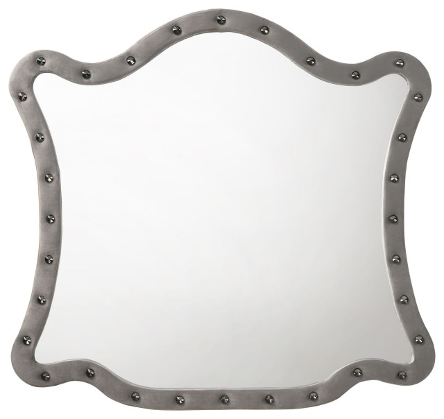Perine Mirror, Gray Velvet - Transitional - Wall Mirrors - by Acme ...