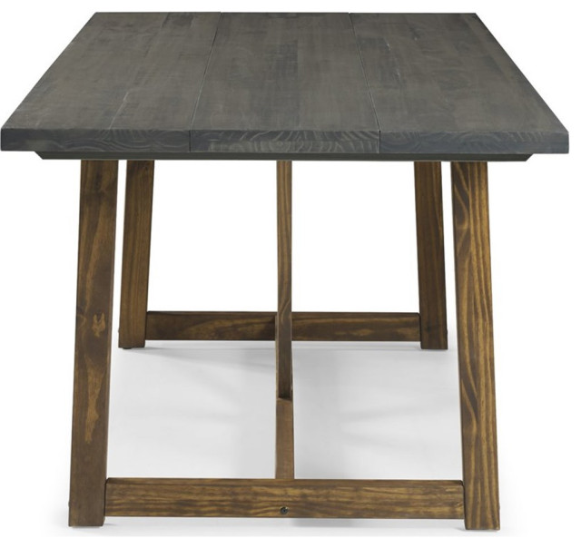 Home Square 7-Piece Set with 72" Wood Dining Table & 6 Dining Chairs in ...