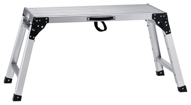 VEVOR Aluminum Folding Work Platform Non-slip Bench 330 lbs Adjustable ...